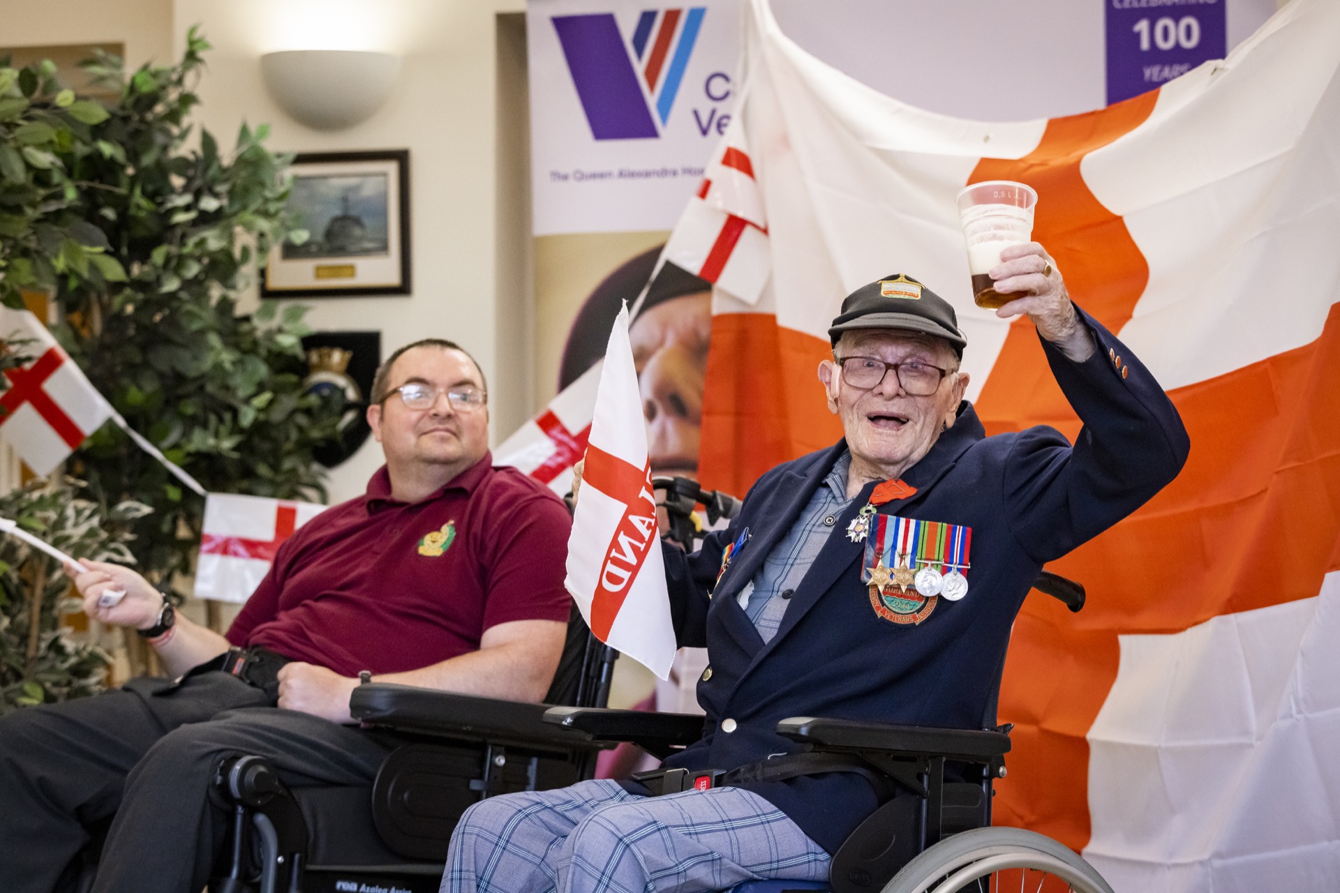Veterans celebrate England win